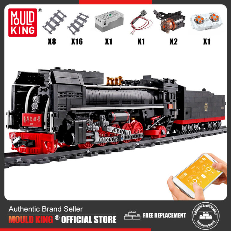 Mould King 12003 – Dampflokomotive RC QJ – 1552 Klemmbausteine – Mould ...